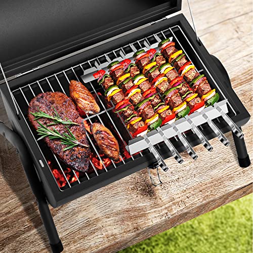 Portable Charcoal Grill, Tabletop Outdoor Barbecue Smoker, Small BBQ Grill for Outdoor Cooking Backyard Camping Picnics Beach by DNKMOR GREEN