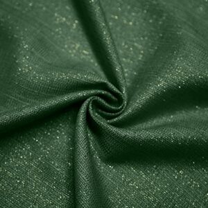 Christmas Green and Gold Curtains 63 Inch Length for Living Room 2 Panels Grommet Semi Sheer Shiny Glitter Sparkle Shimmer Hunter Forest Green Curtain for Bedroom Xmas Holiday Decor Emerald Dark Green