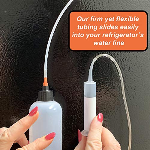 Clear Line - Frozen Refrigerator Water Line Tool - Patented Innovative New System - Large Hot Water Reservoir - 36 inch Firm Flex Tube - Made in The USA