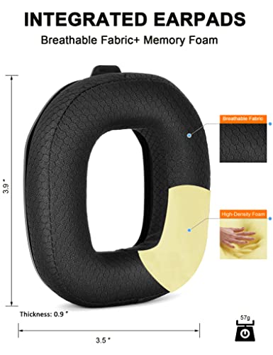 A50 Gen 4 Mod Kit - defean Replacement Earpads and Headband Compatible with Astro A50 Gen 4 Headset,Ear Cushions, Upgrade High-Density Noise Cancelling Foam, Added Thickness (Black Breathable Fabric)