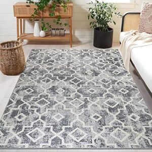 Wonnitar Moroccan Machine Washable Large Area Rug - 5x7 Grey Modern Geometric Bedroom Living Room Throw Rug,Non-Slip Distressed Dining Room Nursery Mat,Non-Shedding Indoor Floor Accent Carpet