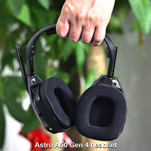 A50 Gen 4 Mod Kit - defean Replacement Earpads and Headband Compatible with Astro A50 Gen 4 Headset,Ear Cushions, Upgrade High-Density Noise Cancelling Foam, Added Thickness (Black Silky Cool Fabric)