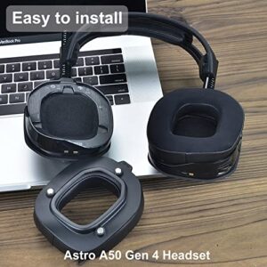 A50 Gen 4 Mod Kit - defean Replacement Earpads and Headband Compatible with Astro A50 Gen 4 Headset,Ear Cushions, Upgrade High-Density Noise Cancelling Foam, Added Thickness (Black Silky Cool Fabric)