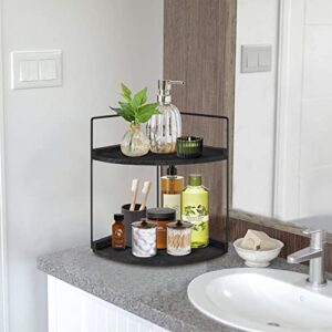 Modesign 2-Tier Bathroom Counter Organizer, Bathroom Corner Storage Shelf, Bathroom Trays for Counter Vanity Organizer, Cosmetic Holder Perfume Makeup Organizer Standing Rack, Kitchen Spice Rack