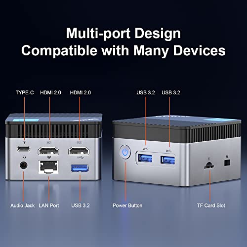 Mini PC Desktop Computers Windows 11 Pro - Intel 11Th Gen N5105(Up to 2.9Ghz) Micro Pc Computer with 8Gb Ddr4 256Gb M.2 SSD, Support Microsd WIFI5 Dual 4K Hdmi BT4.2 Type C USB 3.2 for Home Office