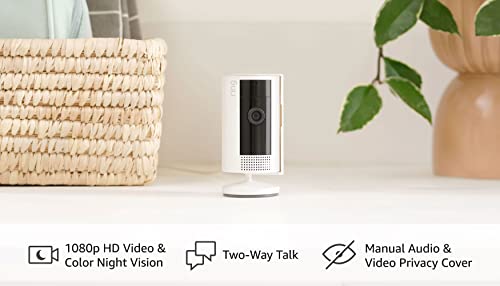 All-new Ring Indoor Cam (2nd Gen) | 1080p HD Video & Color Night Vision, Two-Way Talk, and Manual Audio & Video Privacy Cover (2023 release) | White