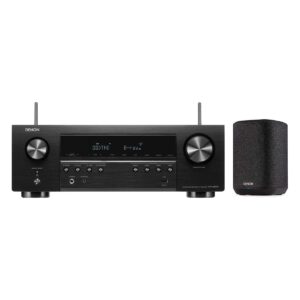 denon avrs660h 5.2 channel 8k av receiver with voice control and heos built-in with denon home 150 wireless streaming speaker (black)