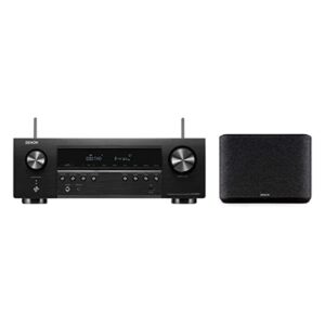 denon avrs660h 5.2 channel 8k av receiver with voice control and heos built-in with denon home 250 wireless streaming speaker (black)