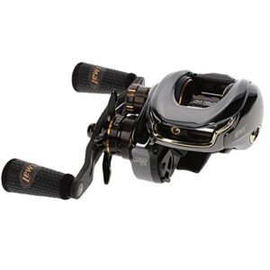 lew's team elite-ti baitcast reel, 10+1 stainless steel ball bearings, 7.5:1 gear ratio, right-hand retrieve, titanium gray/gold