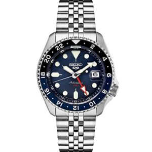 seiko ssk003 watch for men 5 sports collection - stainless steel case and bracelet, blue dial