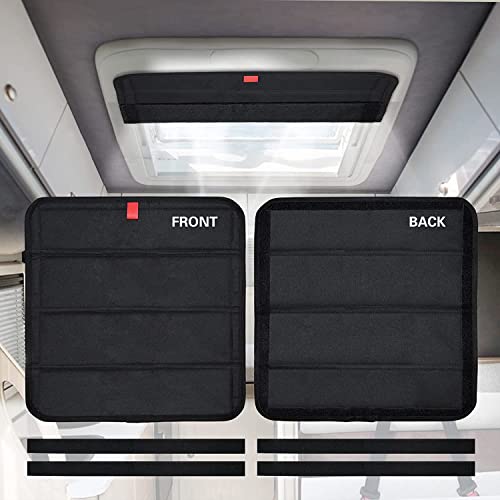 XYZCTEM Magnetic RV Window Shade, 16"x16", Foldable Magnet RV Blackout Ventilation Cover,Waterproof Sunproof UV Rays Protection Camper Trailer Fan Vent Cover(Black)