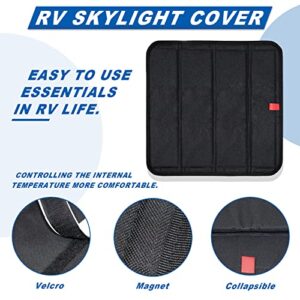 XYZCTEM Magnetic RV Window Shade, 16"x16", Foldable Magnet RV Blackout Ventilation Cover,Waterproof Sunproof UV Rays Protection Camper Trailer Fan Vent Cover(Black)