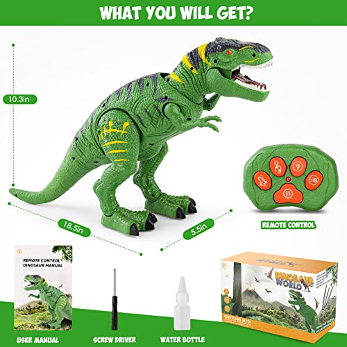 FANURY Dinosaur Toys for Kids 3-5 - Upgraded 2.4G Remote Control Dinosaur Toys for Kids 5-7 - Roaring T-Rex Robot Toy with LED Lights- Electronic Walking Dinosaur Toys for 3+ Years Old Boys Girls