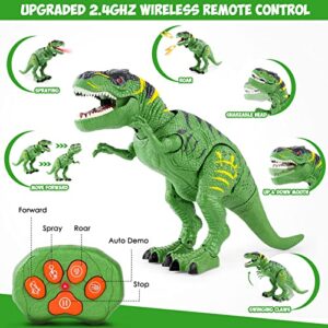 FANURY Dinosaur Toys for Kids 3-5 - Upgraded 2.4G Remote Control Dinosaur Toys for Kids 5-7 - Roaring T-Rex Robot Toy with LED Lights- Electronic Walking Dinosaur Toys for 3+ Years Old Boys Girls