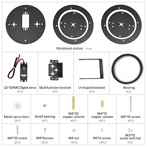 2 DoF Pan Tilt Digital Servo Kit, Full Metal Bracket for Building Robot, Robotic Arms, PTZ Cameras, Raspberry Pi HQ Camera and More, Robot DIY Kit (unassembled)