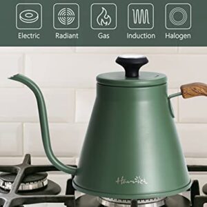 Gooseneck Kettle, Harriet 37oz Pour Over Kettle Stove Top, Coffee kettle with Thermometer, Stainless Steel Kettle with 3-Layer Base, Anti-Hot Handle, for Drip Coffee & Tea