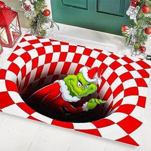 micayg christmas doormat, 3d christmas illusion decoration doormat, christmas decoration anti-slip doormat，for front door, indoor, outdoor, bathroom, kitchen.