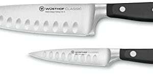 Wüsthof Classic Hollow Edge 2-Piece Chef's Knife Set, Black, 6 nd 3.5-inch