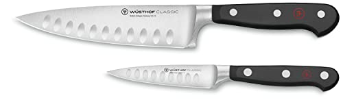 Wüsthof Classic Hollow Edge 2-Piece Chef's Knife Set, Black, 6 nd 3.5-inch