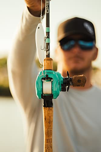 13 FISHING - Modus TX2 Baitcast Reel - 7.3:1 Gear Ratio - Right Hand Retrieve (Salt+Fresh) - MODTX2-7.3-RH, Seafoam Green