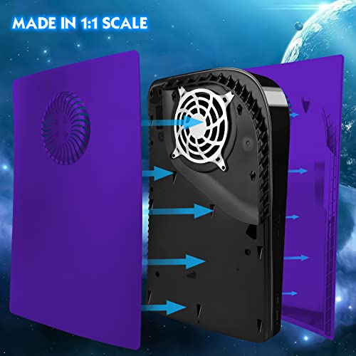 SIKEMAY PS5 Face Plates for Playstation 5 Console Disc Edition, PS5 Accessories ABS PS5 Cover Plates with Fan Vents, Hard Shockproof Anti-Scratch Replacement Protective Shell PS5 Purple Plates