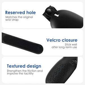 ZyberGears VR Controller Grips for Oculus Quest 2 Controller Accessories, Silicone Controller Replacement with Velcro Strap for Meta Quest 2 Black