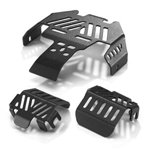 1/10 rc chassis armor set for trx-4 car, stainless steel skid plate for traxxas trx4 sport body (podwer spray), link shock axle protector for bronco k5 blazer defender 92076-4 82046-4