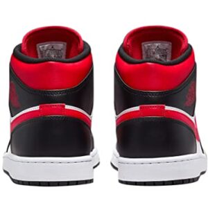 Nike Men's Air Jordan 1 Mid Shoes, White/Black-red, 9.5