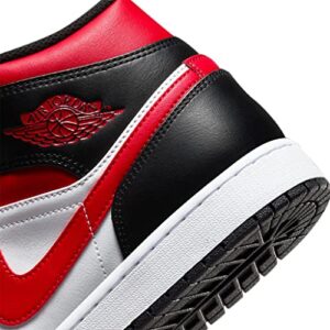 Nike Men's Air Jordan 1 Mid Shoes, White/Black-red, 9.5