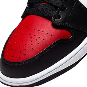 Nike Men's Air Jordan 1 Mid Shoes, White/Black-red, 9.5