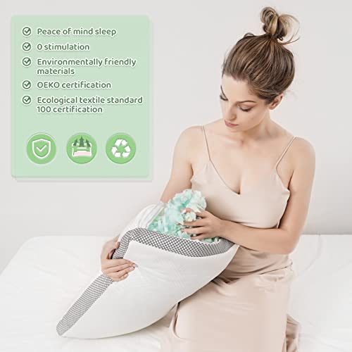 4R Pllows Standard Size Set of 2 - Cooling Bed Pillow for Sleeping - Bamboo Shredded Memory Foam Pillows - Firm and Soft Adjustable Pillow for Back/Stomach/Side Sleepers