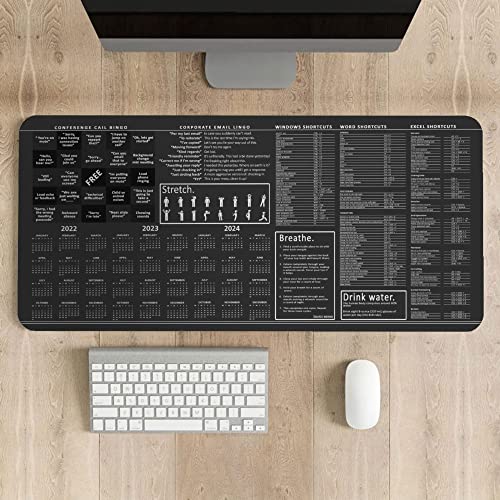 Large Office Mouse Mat, Conference Call Bingo Mouse Pad For Desk, Excel Shortcuts, Windows Shortcuts, Word Shortcuts, Employee Gift