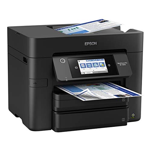 Epson Workforce Pro WF-4830 Wireless All-in-One Printer, Black, Large & T822 DURABrite Ultra -Ink Standard Capacity Black & Color -Cartridge Combo Pack (T822120-BCS)