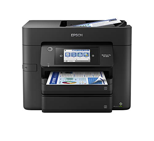 Epson Workforce Pro WF-4830 Wireless All-in-One Printer, Black, Large & T822 DURABrite Ultra -Ink Standard Capacity Black & Color -Cartridge Combo Pack (T822120-BCS)