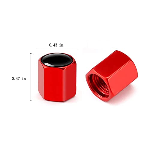 Car Tire Valve Stem Caps,Tire Valve Stem Caps Accessory,Universal Stem Covers for Car, Trucks, Bikes, Motorcycles,Corrosion and Wear Resistance,Styling Decoration Accessories,4Pcs(Red)