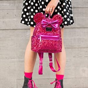 Loungefly Disney Minnie Mouse Magenta Sequin Women's Backpack One Size