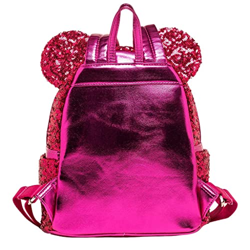 Loungefly Disney Minnie Mouse Magenta Sequin Women's Backpack One Size