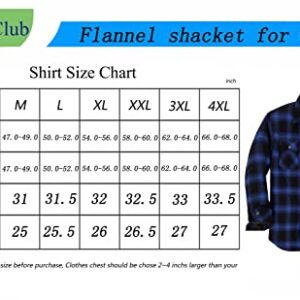 COEVALS CLUB Men's Flannel Shacket Casual Button Snap Sherpa Quilted Lined Plaid Premium Jacket Shirts(Green/Navy/Black #11 2XL)