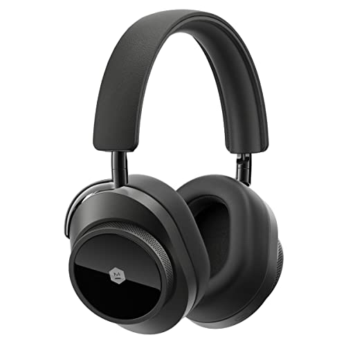 MASTER & DYNAMIC MW75 Active Noise-Cancelling (ANC) Wireless Headphones ñ Bluetooth Over-Ear Headphones with Mic, Black Metal/Black Leather