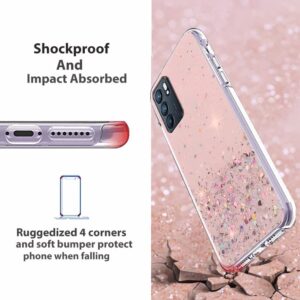 Compatible with Oppo Reno 6 5G Case Glitter Clear Green,Oppo Reno 6 5G Phone Case Silicone Transparent Soft TPU Women Girls Shockproof Protective Slim Cover (Pink)