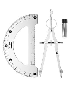 mr. pen- metal protractor and metal compass set, compass for geometry, geometry set, compasses, protractor and compass, protractor for geometry, drawing compass, math compass, math compass