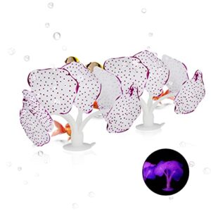 wishlotus aquarium coral decoration, 2 pack soft silicone fish tank glow decor with suction cups simulated plant decoration fluorescent effect for aquarium/fish tank landscape ornament (purple)