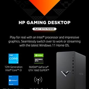 HP Victus 15L Gaming Desktop Bundle PC, NVIDIA GeForce GTX 1660 SUPER Graphics, 12th Generation Intel Core i3 Processor, 8 GB SDRAM, 256 GB SSD, Windows 11 Home OS, Wi-Fi & Bluetooth (TG02-0032,2022)