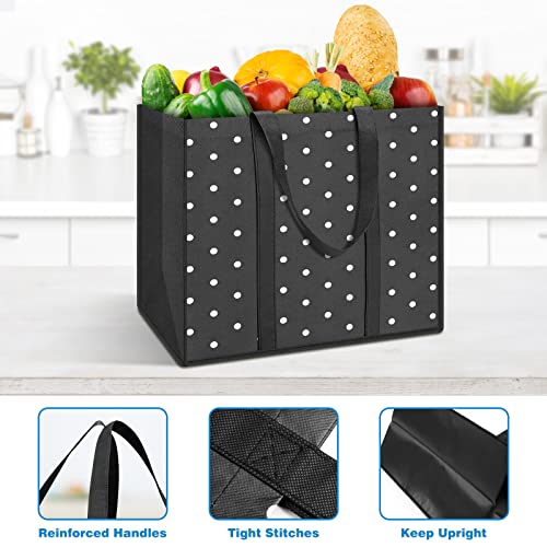 Fab totes 6 Pack Reusable Grocery Bags 35L Large Capacity Shopping Bags Heavy Duty Reusable Bags for Groceries Waterproof Tote Bags for Shopping and Picnic with Sturdy Handles