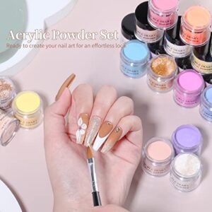 36 Colors Acrylic Powder Set - NICOLE DIARY Popular Acrylic Nail Powder Starter Set for Nail Extension, Nail Carving, Nail Salon & DIY Manicure at Home