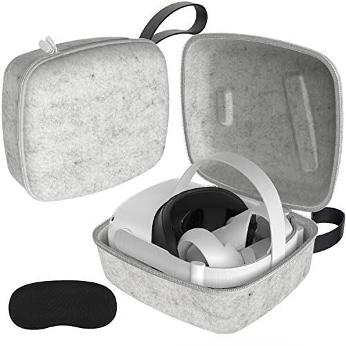 ZYBER Carrying Case for Meta Quest 2, Hard Felt Travel Case for Oculus Quest 2 Accessories with Premiumn Material, Classy Look