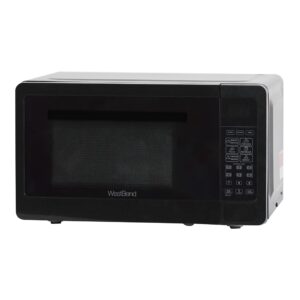 west bend wbmw71b microwave oven 700-watts compact with 6 pre cooking settings, speed defrost, electronic control panel and glass turntable, black