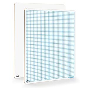 scribbledo dry erase graph whiteboard 9" x 12" double sided dry erase board with grid for home, school, classroom, kids and students portable grid board for graphing and geometry