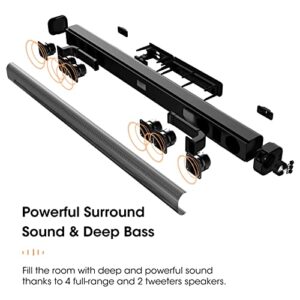 Chaowei Bluetooth TV Sound Bar Speaker 150W with 4 Subwoofers-37 Inch Surround 2.1 Sound System - HDMI,ARC, Optical,AUX,USB,Coaxial Cable Connectivity-Remote Control Included