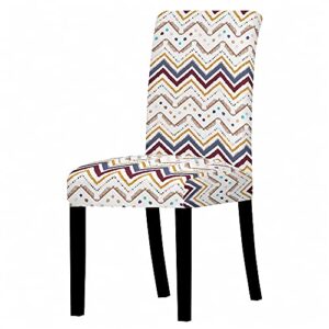 Round Triangle Printed Chair Cover Removable Dirt Resistant Kitchen Seat Cover Elastic Chair Cover for Banquet Restaurant AJ2 6PCS